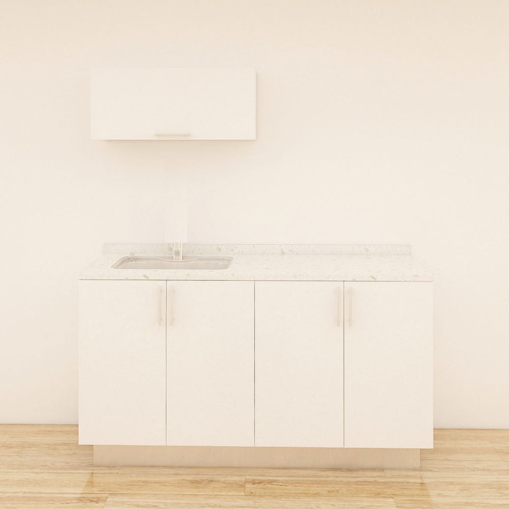MUEBLE DE COCINA CON FREGADOR Y GABINETE AEREOS COLOR BLANCO YKL-CG-06 ...