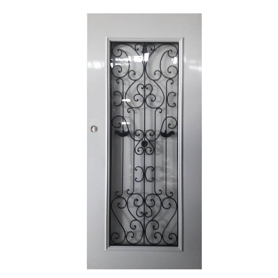 PUERTA DE METAL CON BASTIDOR DE MADERA 1 PANEL 3 PIES X 7 PIES BLANCA ...