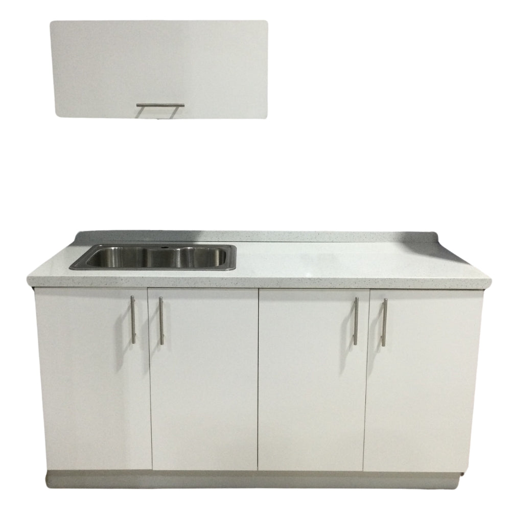 MUEBLE DE COCINA CON FREGADOR Y GABINETE AEREOS COLOR BLANCO YKL-CG-06 ...
